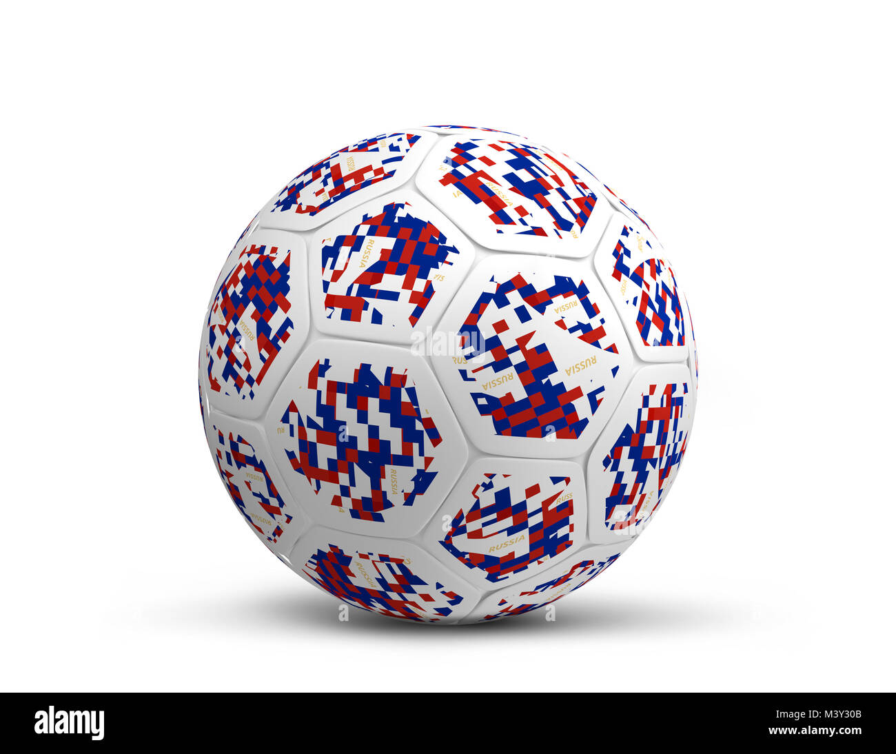 Russia russian color dsign soccer football ball design 3d rendering ...