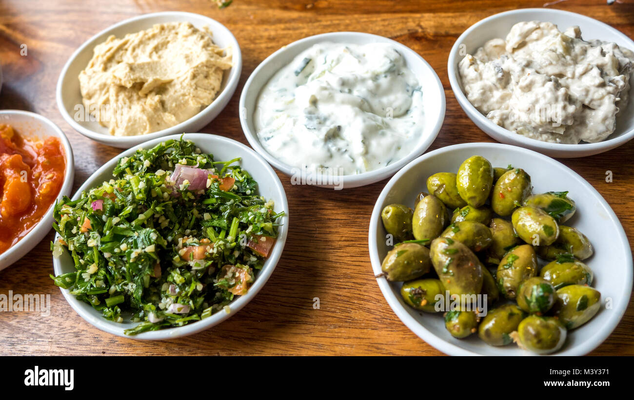 Small Plates of Food Typical of Middle East Cultures Stock Photo - Alamy