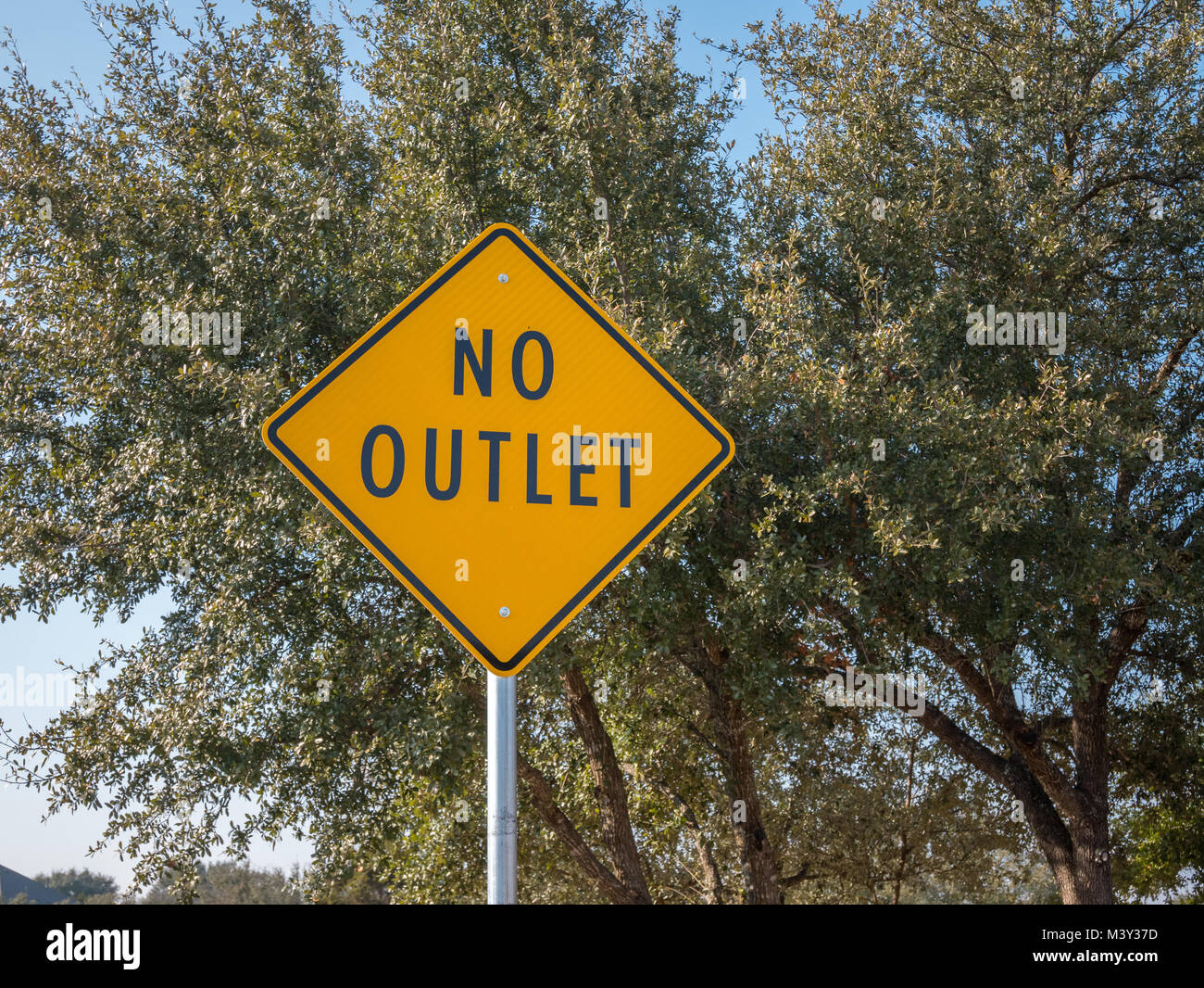 Yellow TRaffic Sign for No OUtlet Street Stock Photo - Alamy