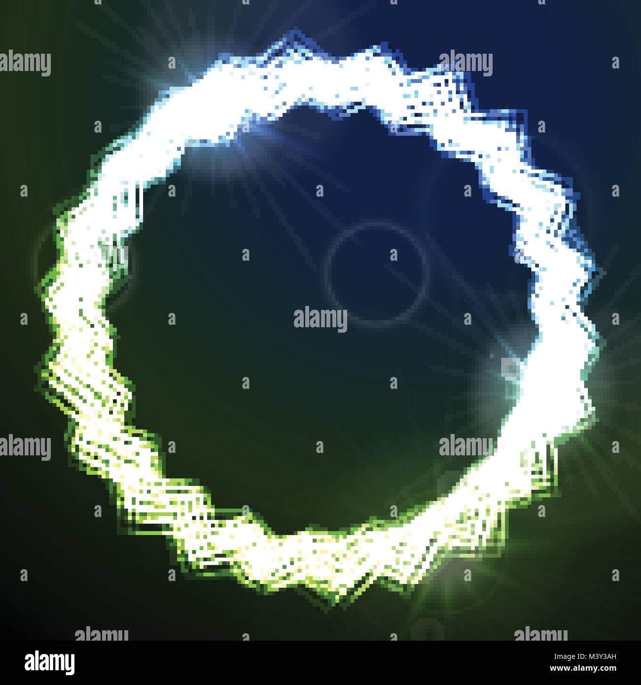 Glowing abstract green blue round lines design. Vector background Stock ...