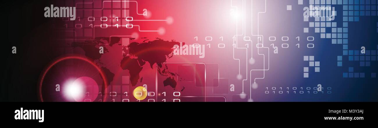 Abstract technology concept web banner. Vector header template with ...