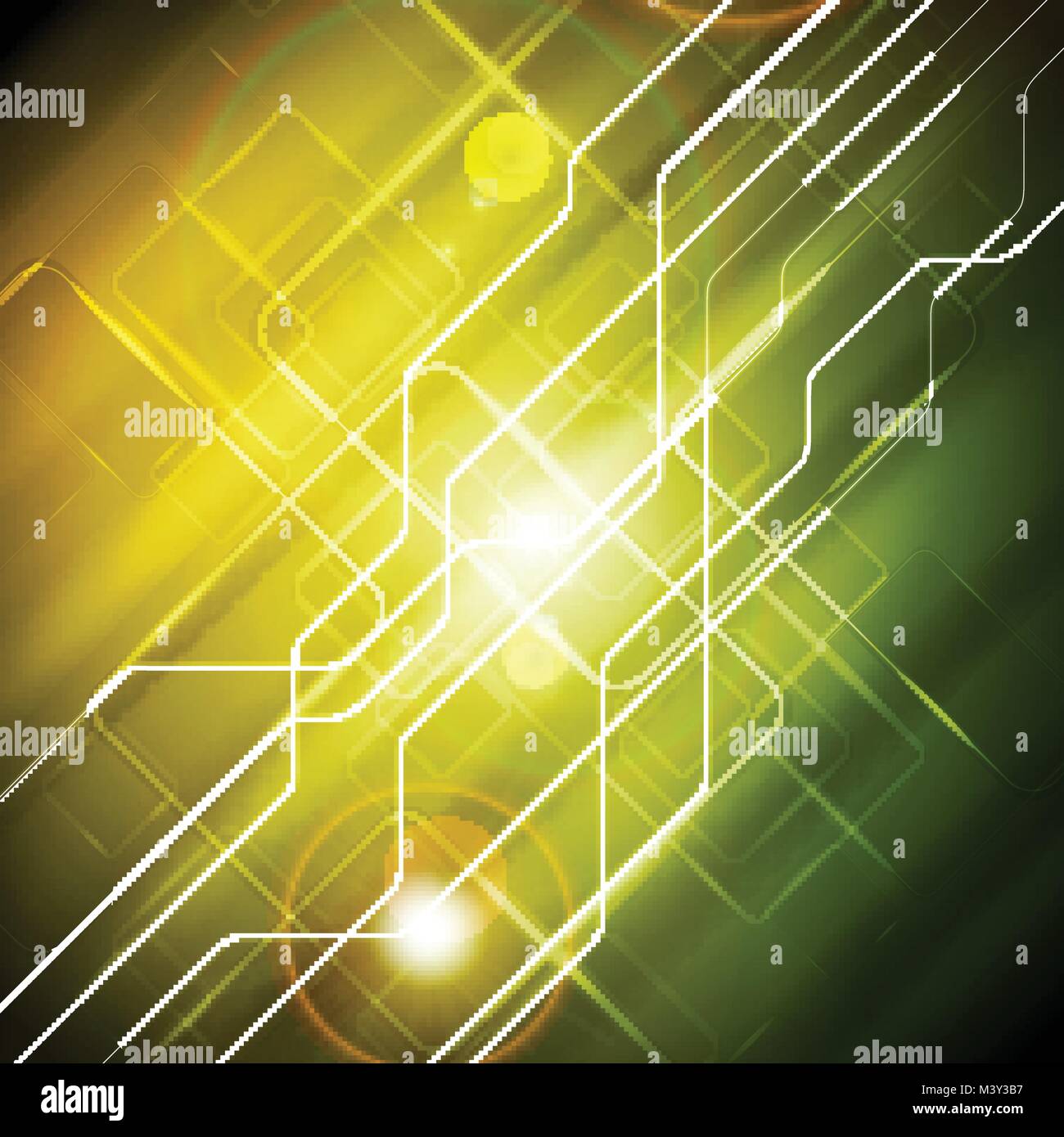 Tech glossy sci-fi abstract yellow and green background. Vector ...