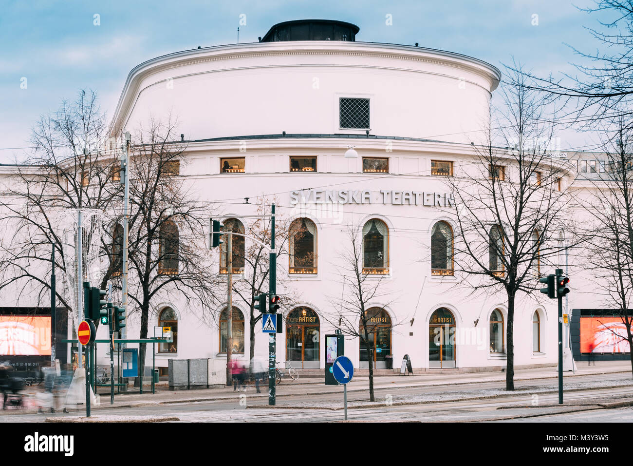 Helsinki, Finland. View Of Swedish Theater Is One Of Six Professional ...