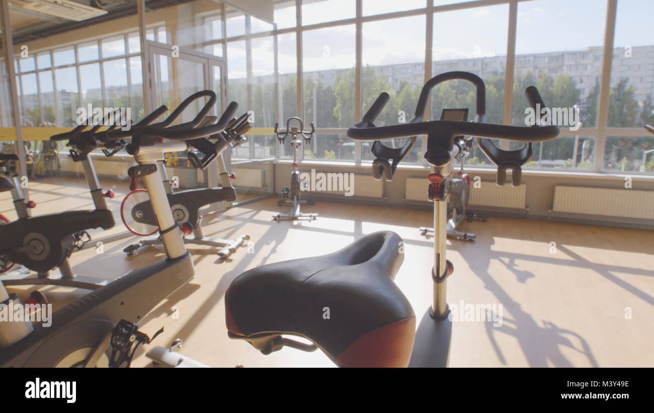 Bicycling simulators in gym hi-res stock photography and images - Alamy