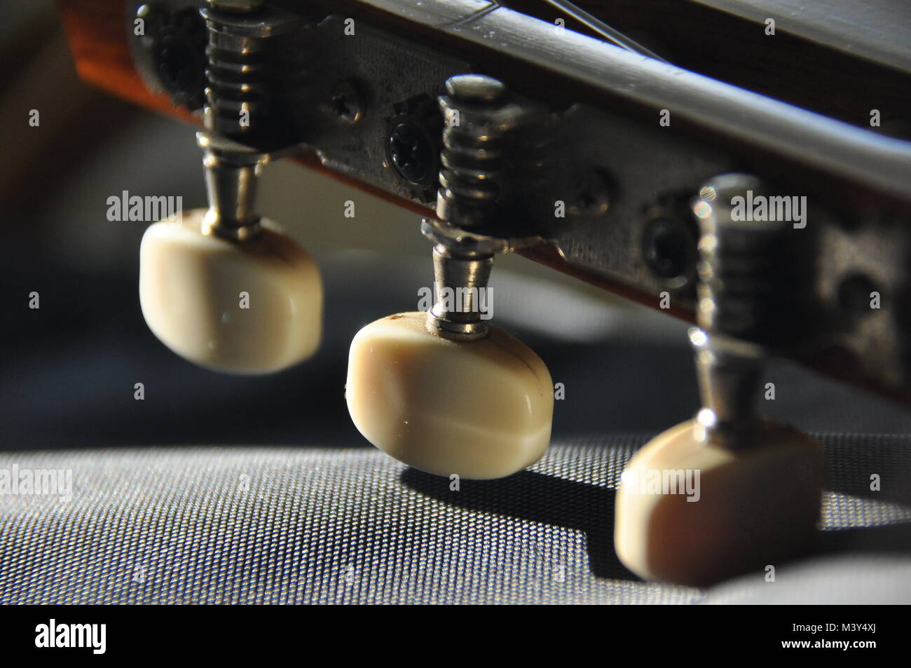 Classical guitar. Issuing a stringed instrument sounds. Fretboard ...