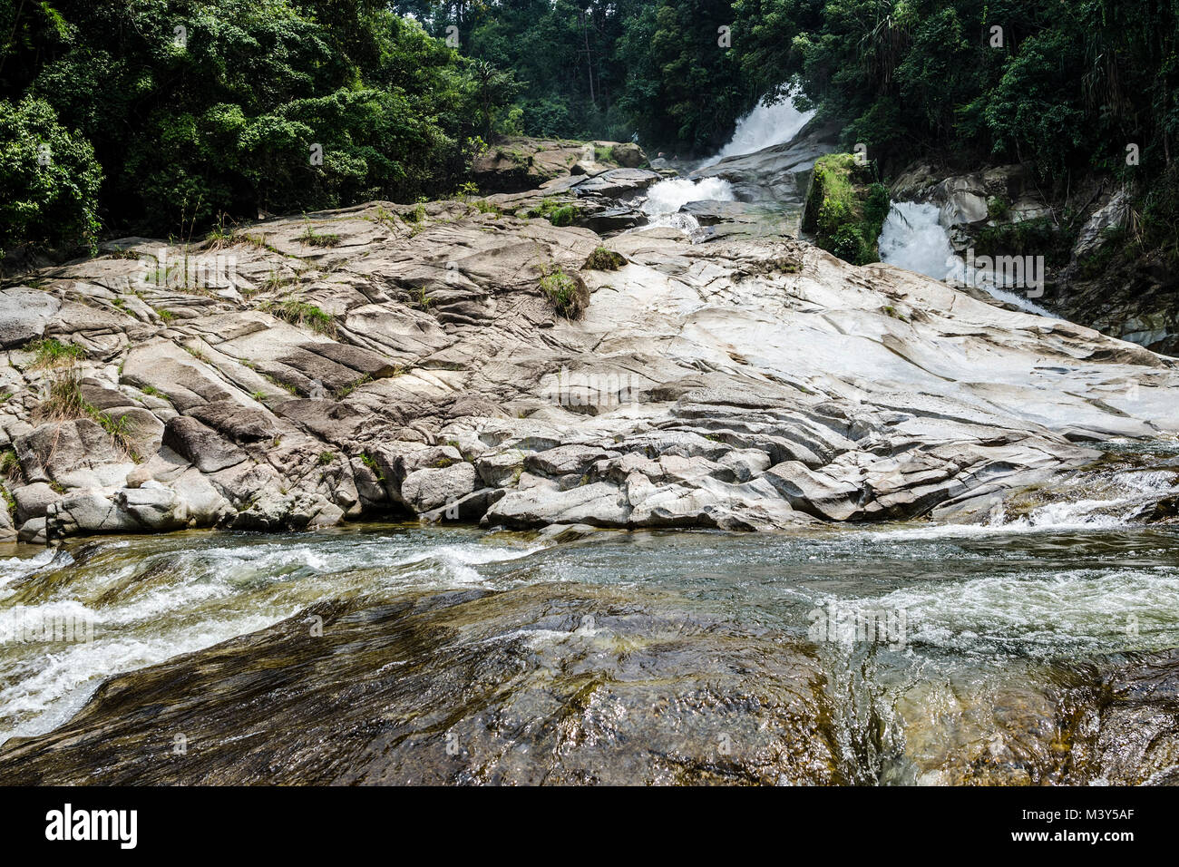 Fresh green waterfall misty rain hi-res stock photography and images ...