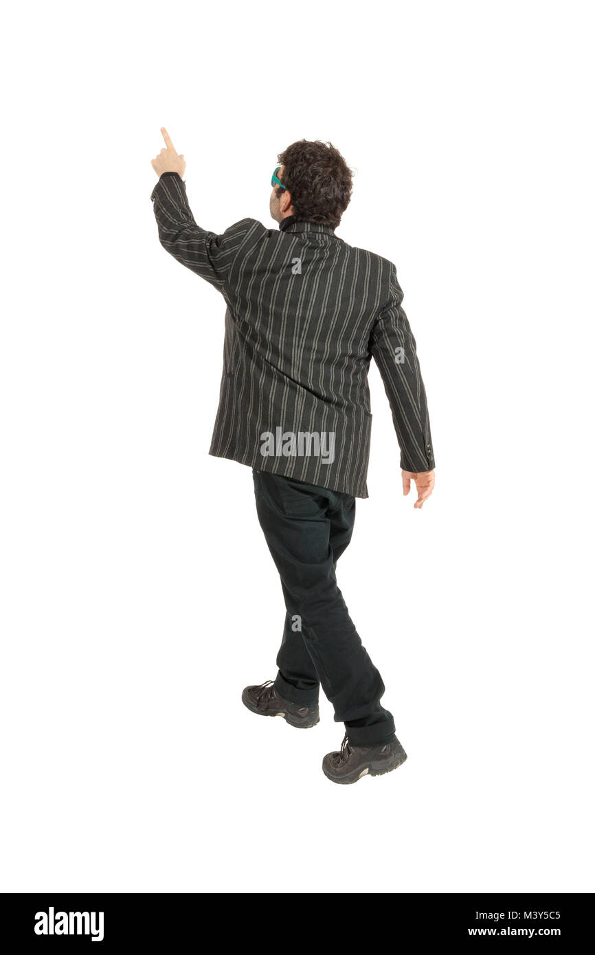 Portrait of a man isolated on a white background, back view Stock Photo ...