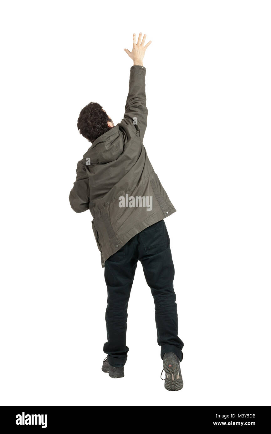 Portrait of a man isolated on a white background, back view Stock Photo ...