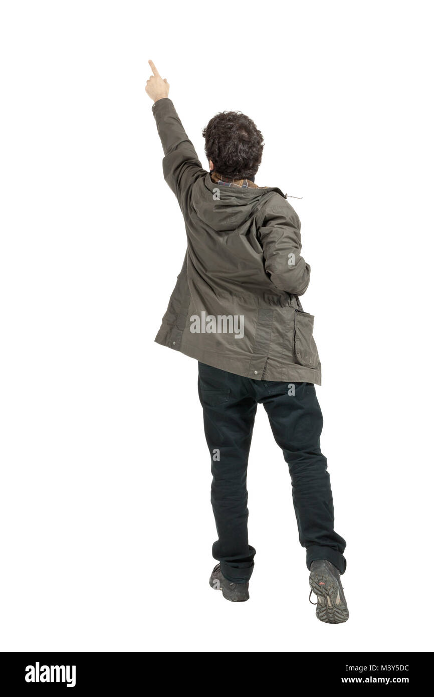 Portrait of a man isolated on a white background, back view Stock Photo ...