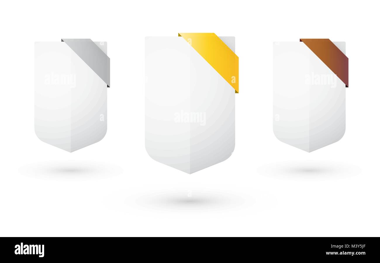 empty sign with banner label silver gold bronze Stock Vector Image ...