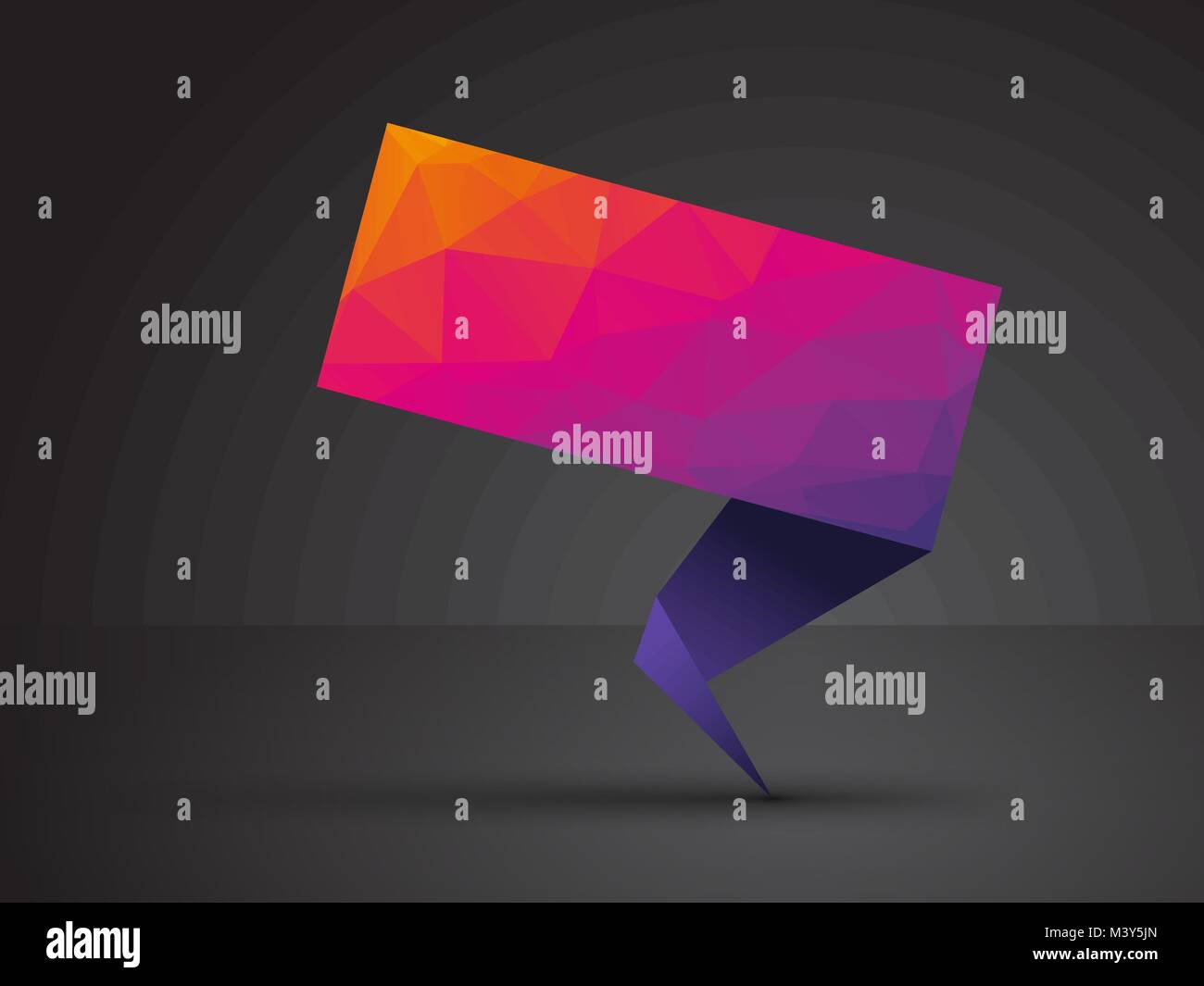 colorful origami tag with triangles and shadow Stock Vector Image & Art ...