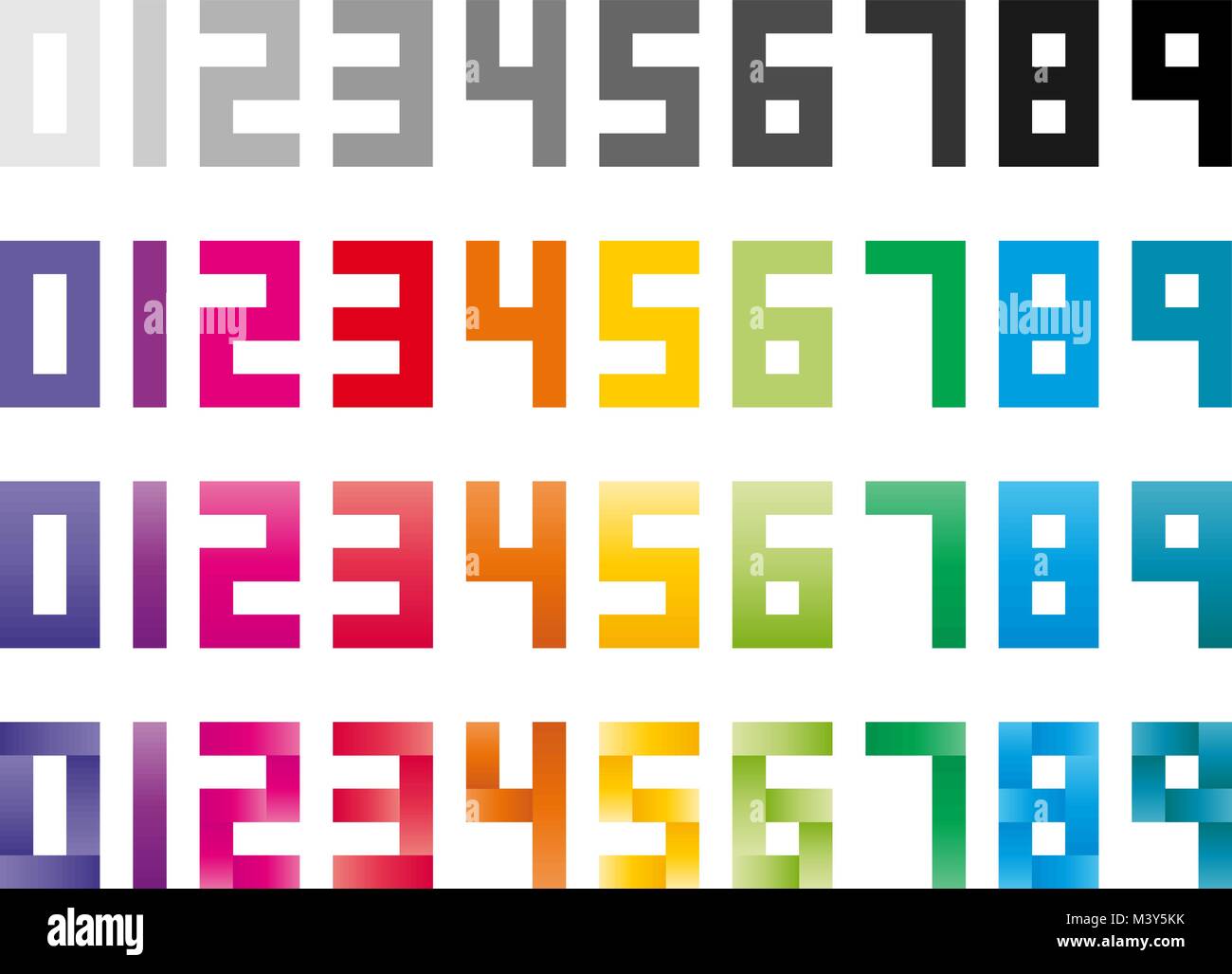 set of simple numerals in several versions Stock Vector Image & Art - Alamy