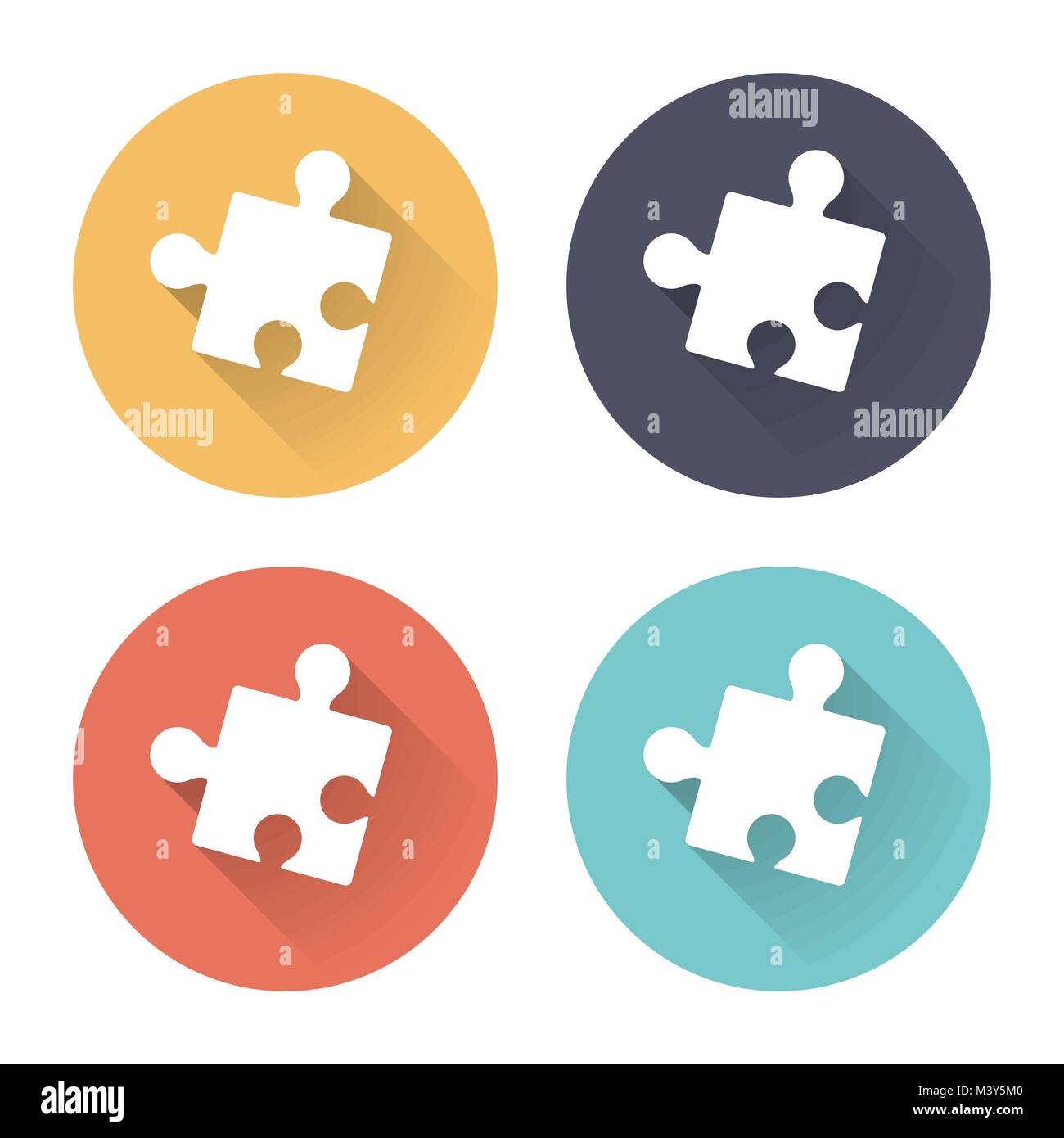 Puzzle jigsaw set icons Cut Out Stock Images & Pictures - Alamy