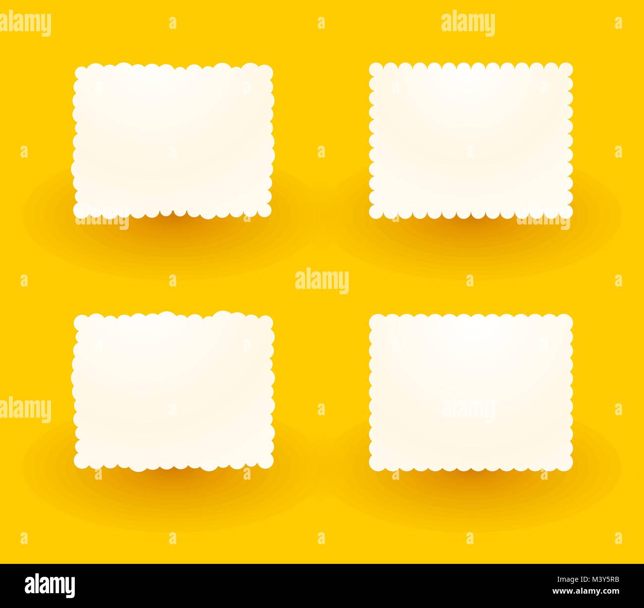 white decorative labels on yellow background Stock Vector Image & Art ...
