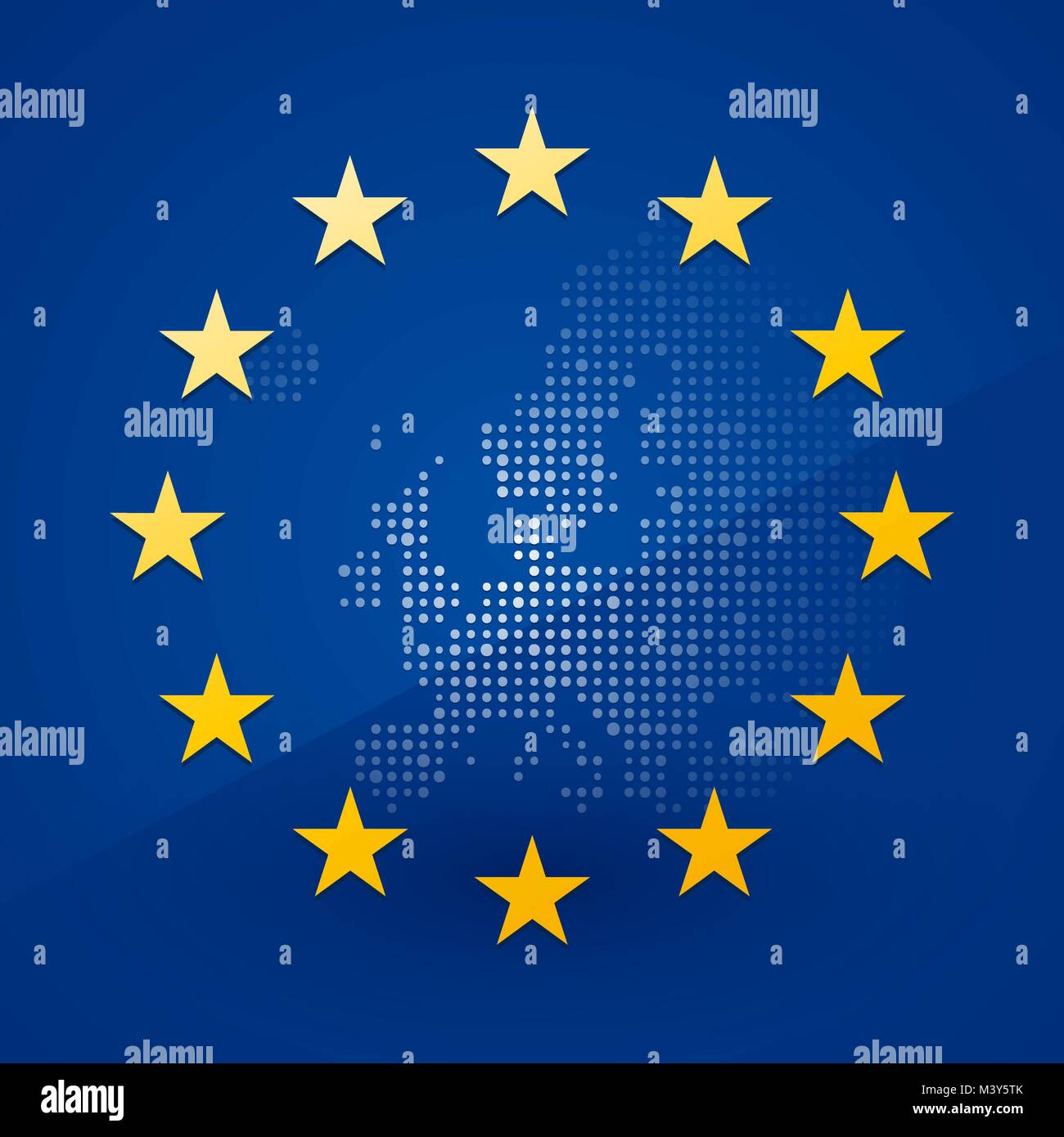 European Union flag with a map in the background Stock Vector Image ...