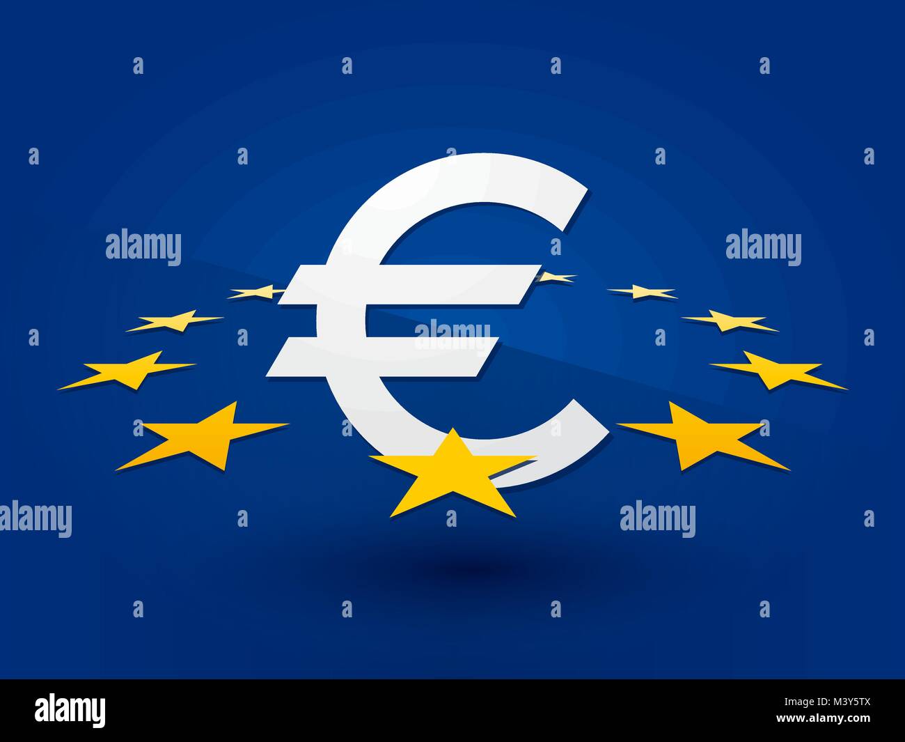 Euro sign on blue Stock Vector Images - Alamy