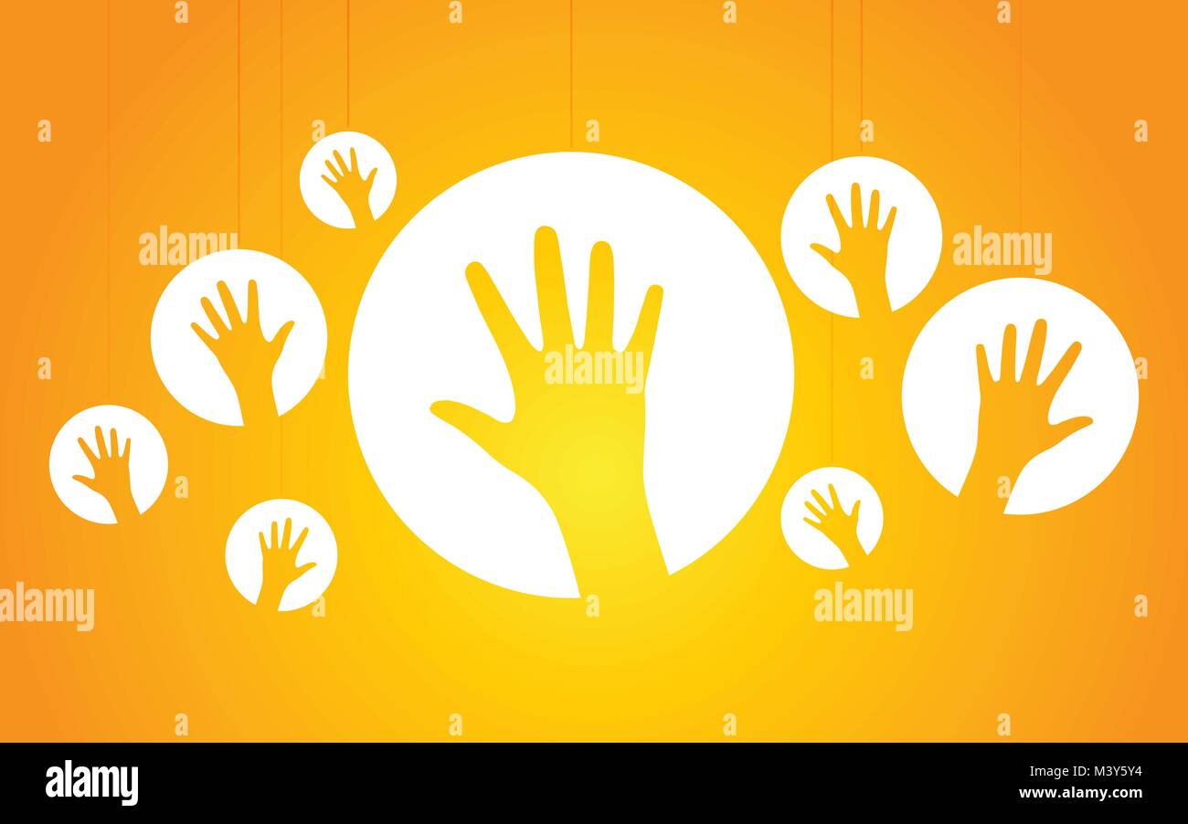 white hands on a yellow background Stock Vector Image & Art - Alamy