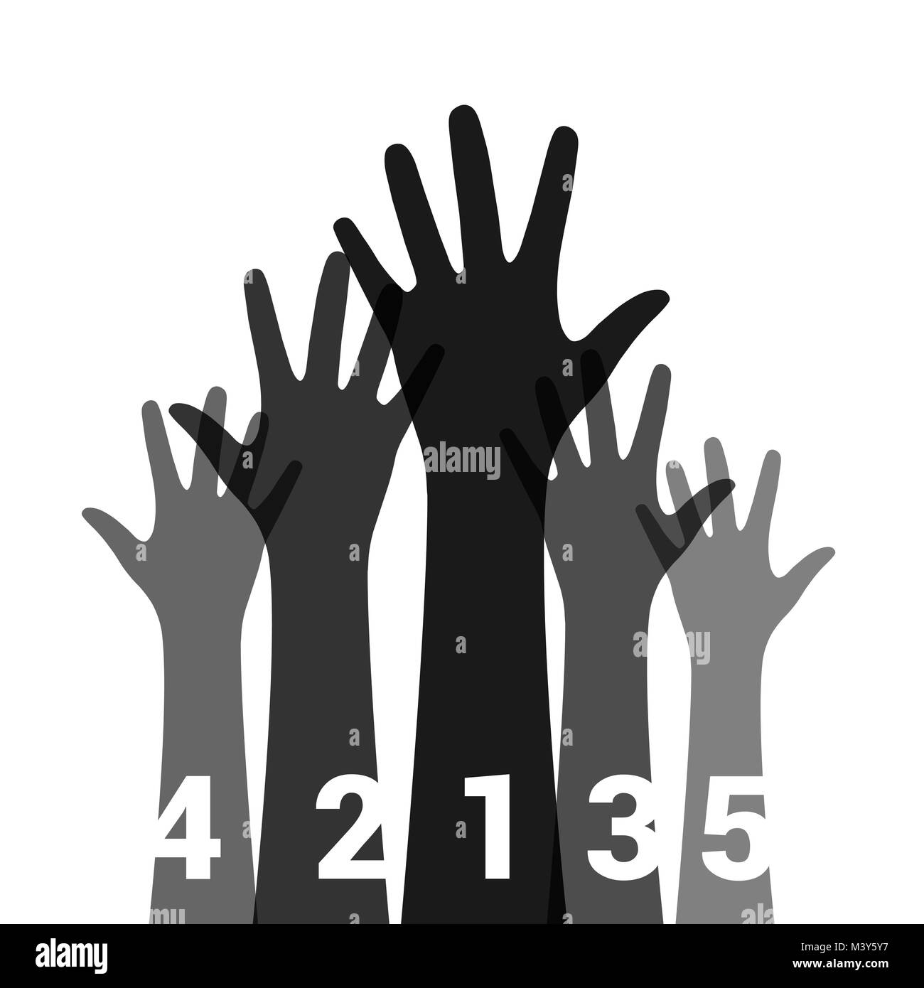 hands up with numbers Stock Vector Image & Art - Alamy