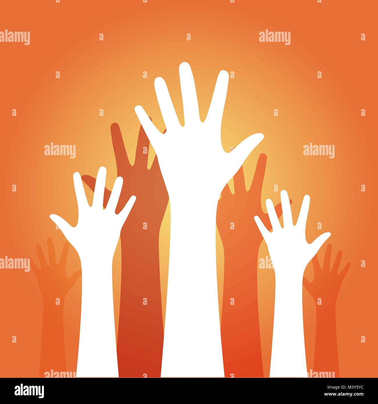 hands up on an orange background Stock Vector Image & Art - Alamy