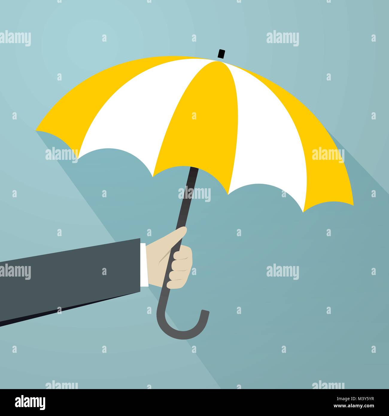 hand with yellow umbrellas create shading Stock Vector Image & Art - Alamy
