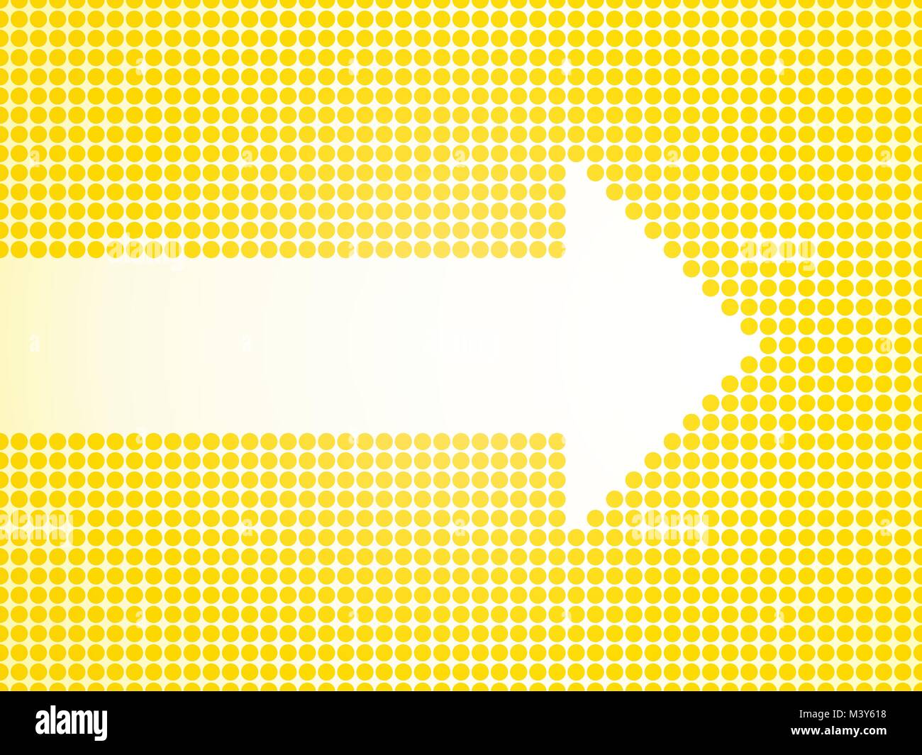 White arrow defined small yellow dots Stock Vector Image & Art - Alamy