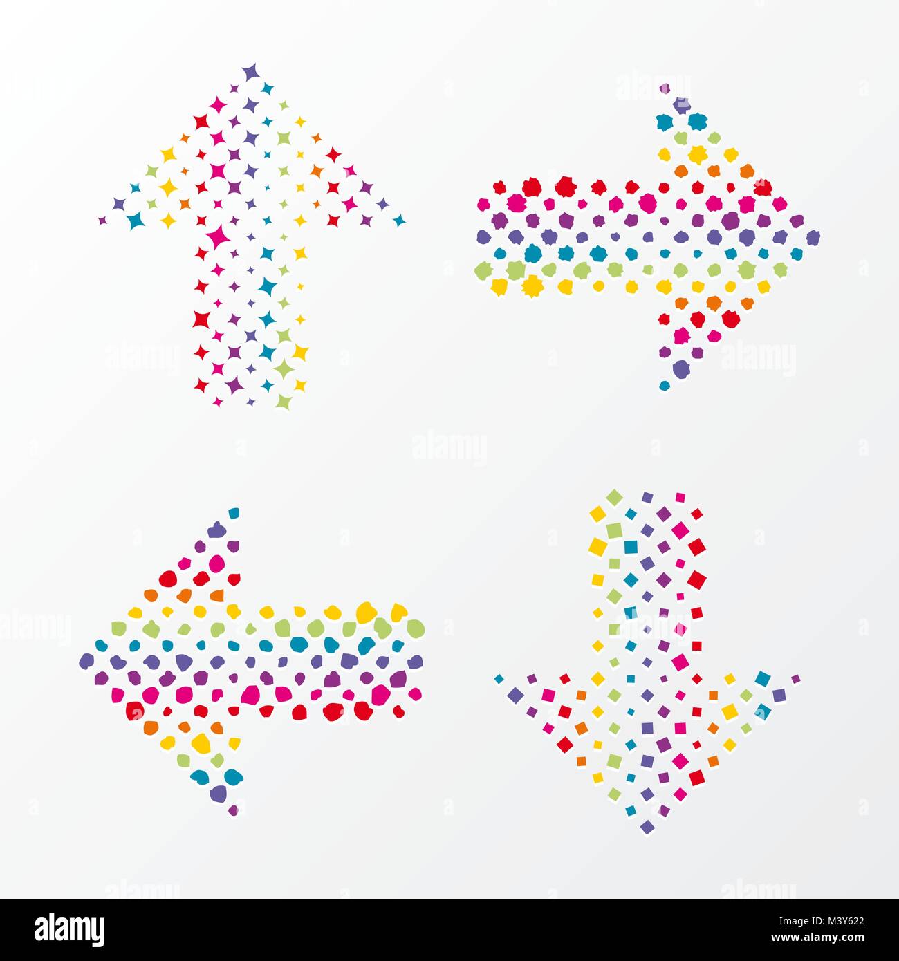 arrow made up of small colorful shapes Stock Vector Image & Art - Alamy