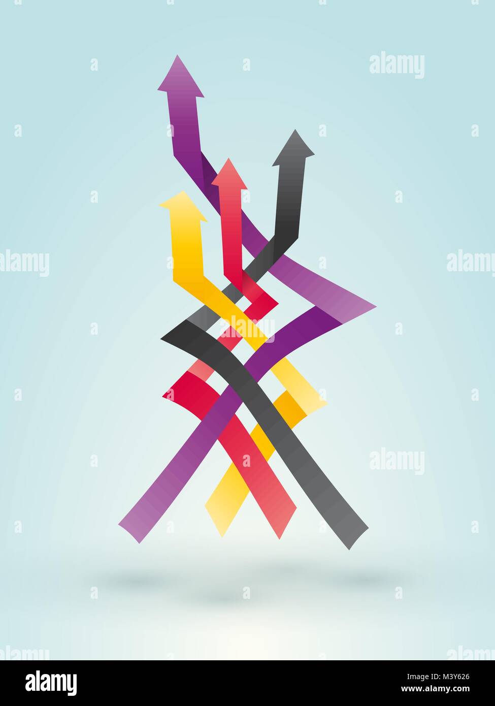 Overlapping colored arrow pointing to the target Stock Vector Image ...