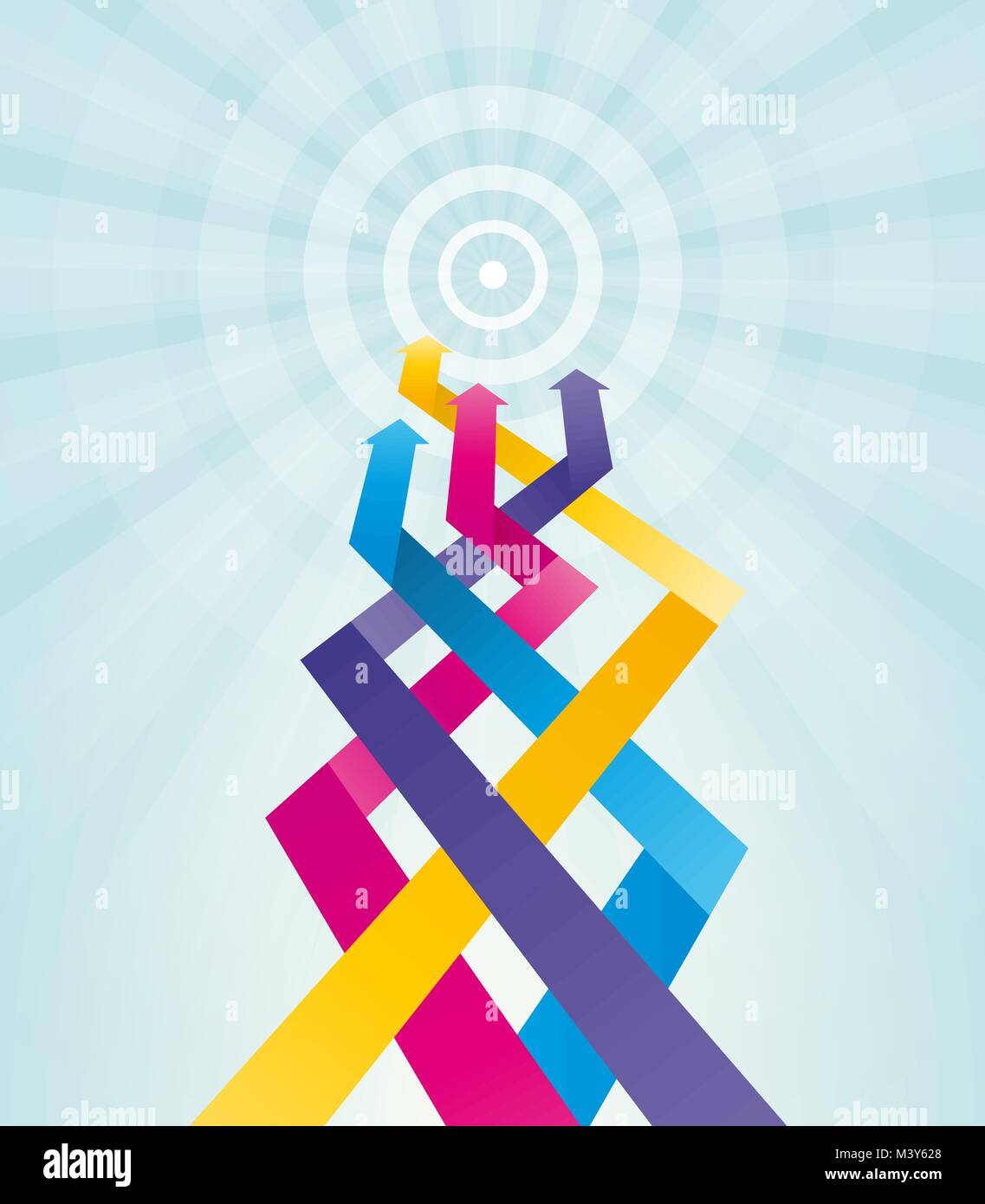 Overlapping colored arrow pointing to the target Stock Vector Image ...