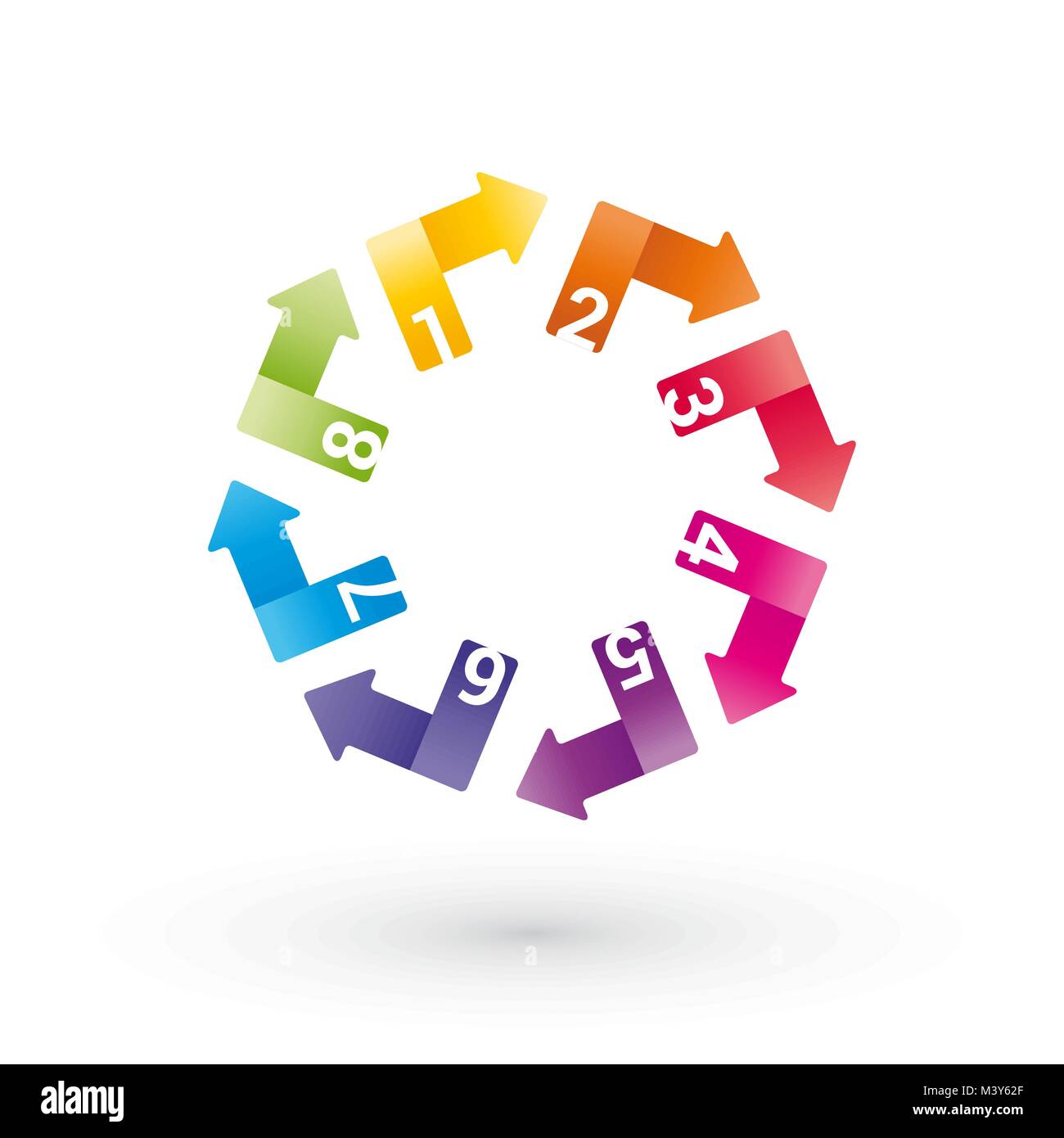 Colorful circular arrow chart diagram hi-res stock photography and ...