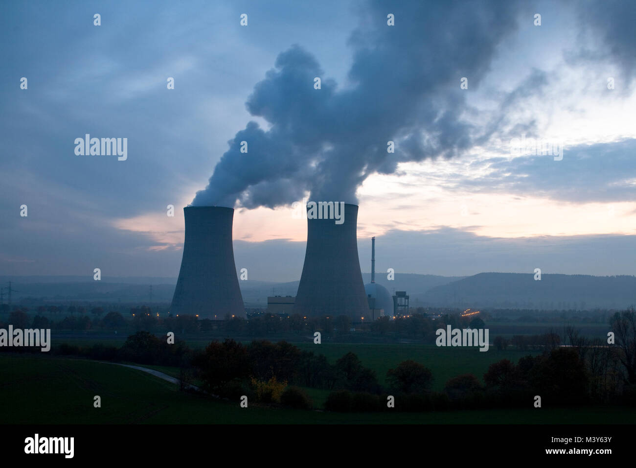 Nuclear power plant Grohnde in Germany at a cloudy dawn Stock Photo - Alamy
