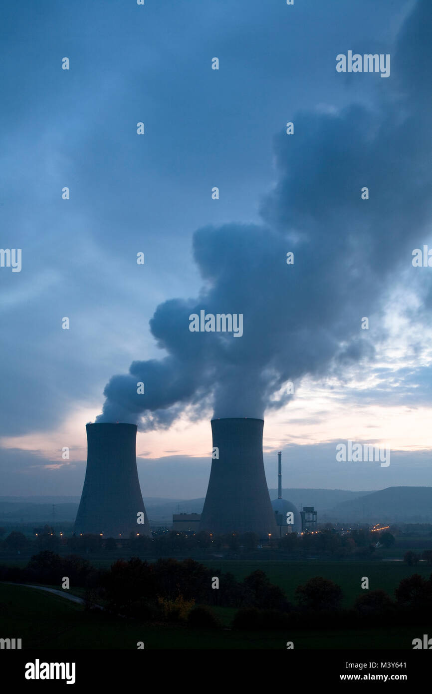 Nuclear power plant Grohnde in Germany at a cloudy dawn Stock Photo - Alamy
