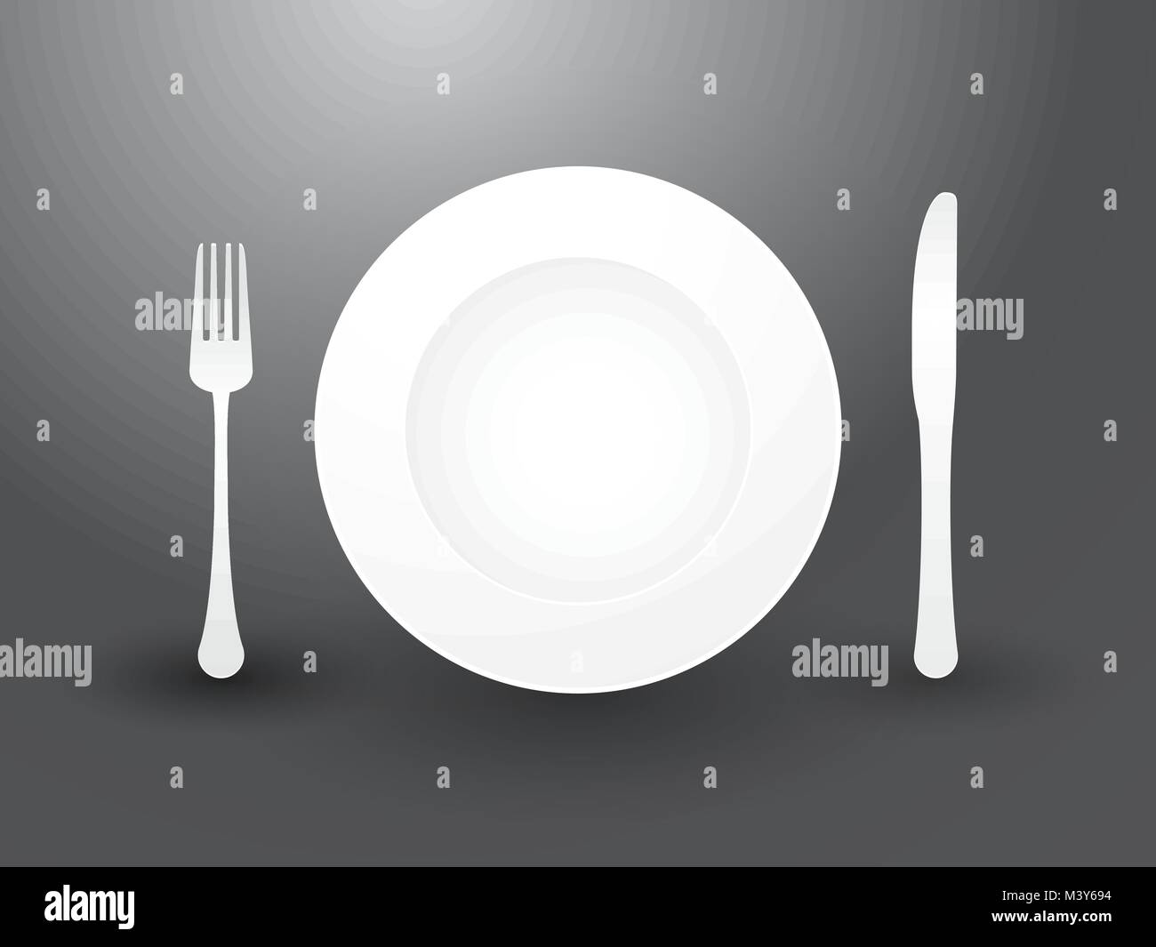 Knife fork on empty Stock Vector Images - Alamy