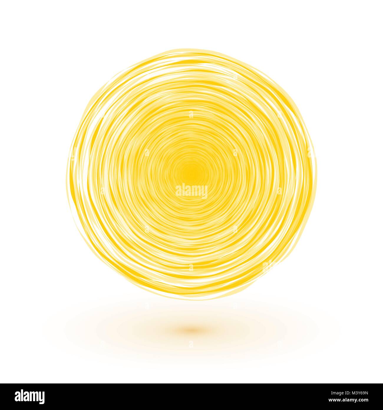 sun symbol yellow circle composed of thin lines Stock Vector Image ...
