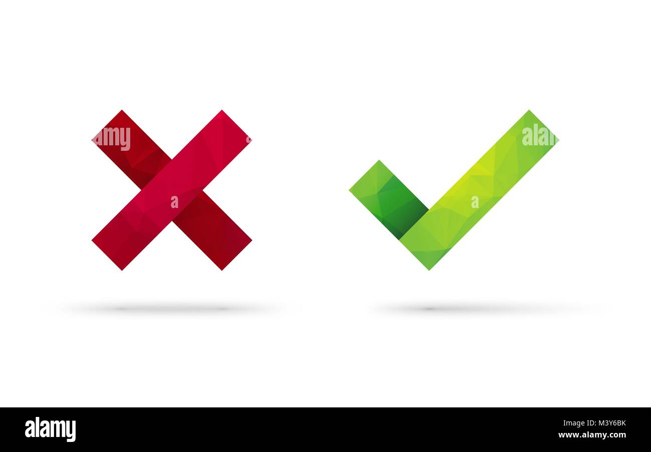 check and x mark gren red Stock Vector Image & Art - Alamy