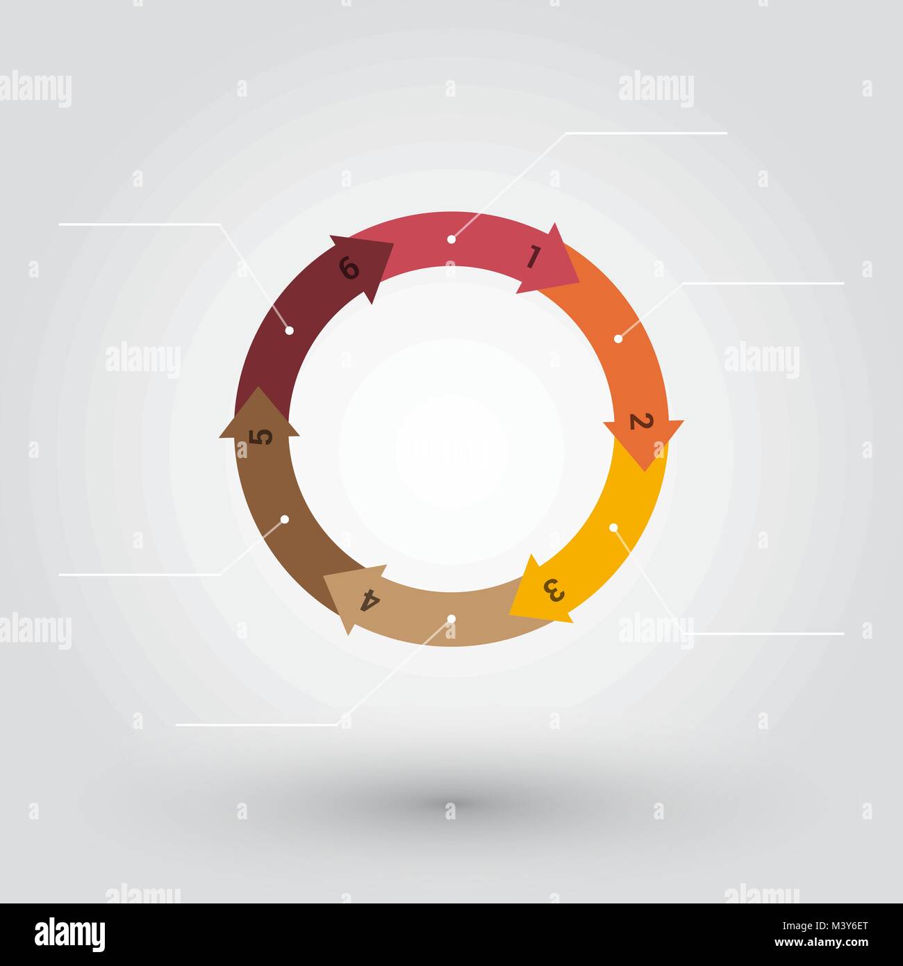 wheel from colored pastel numbered arrows with labels Stock Vector ...
