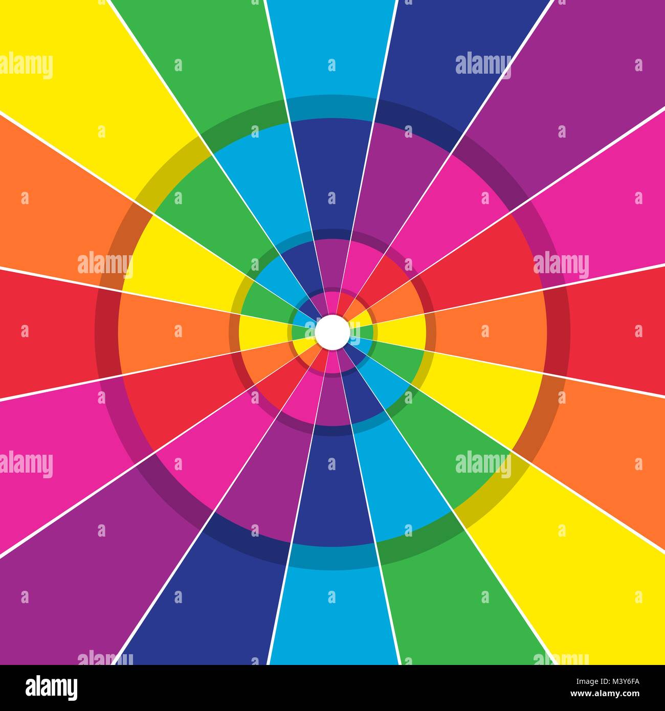 Brightly colored abstract circular background with dividing lines Stock ...