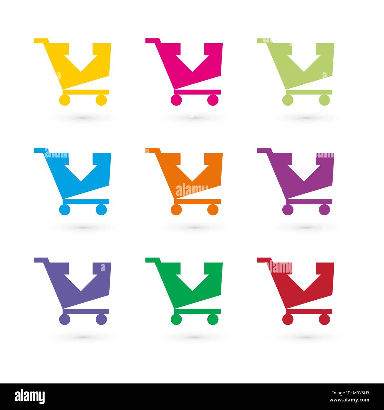 set of colored isolated shopping carts Stock Vector Image & Art - Alamy