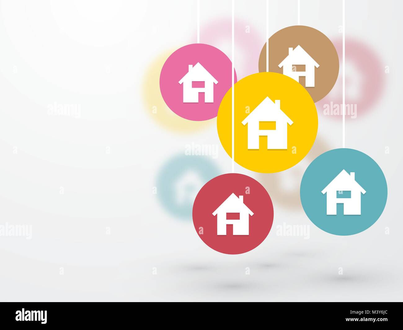 colored symbols house hanging on a string Stock Vector Image & Art - Alamy