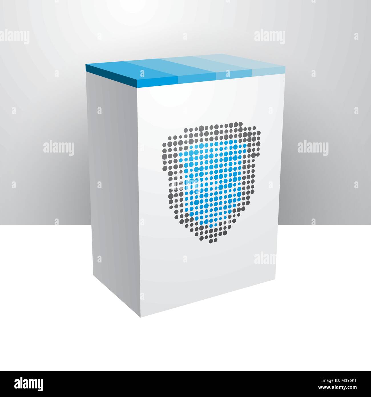 White box with blue shield Stock Vector Image & Art - Alamy
