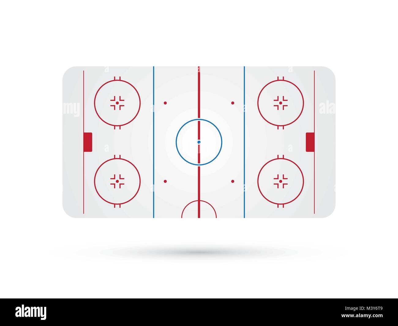 ice hockey rink with blue red skate marks vector background Stock ...