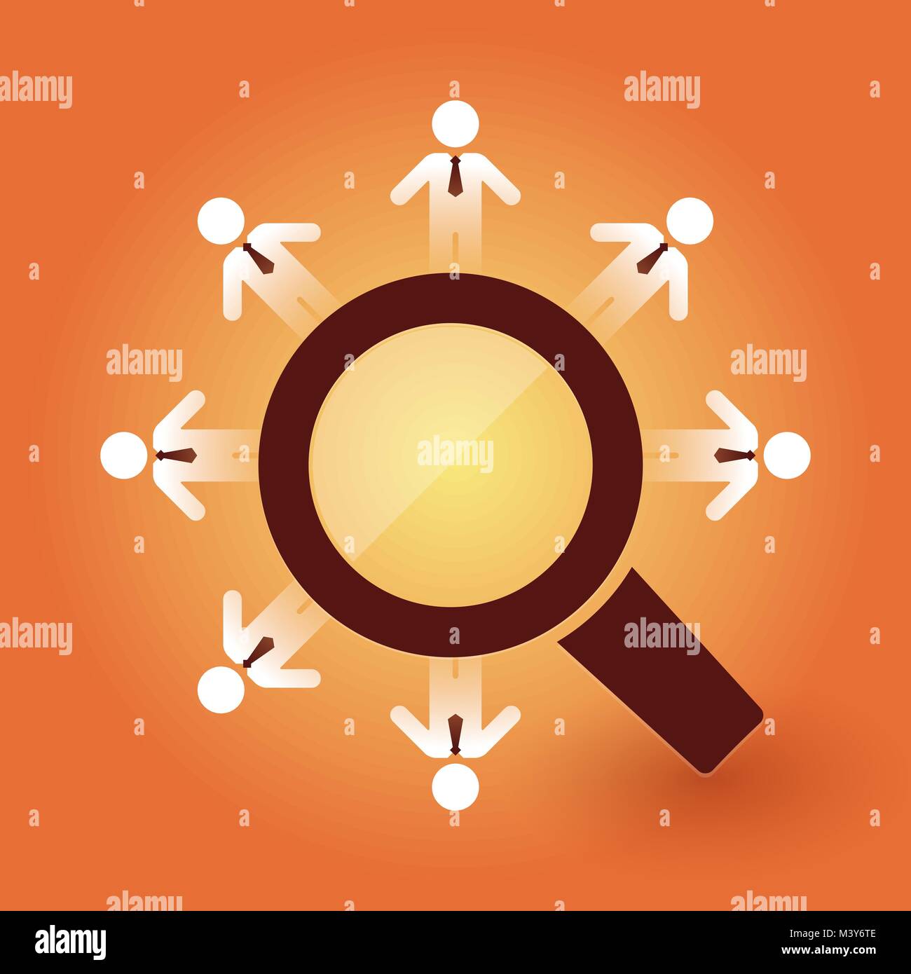 human figures around a magnifying glass Stock Vector Image & Art - Alamy