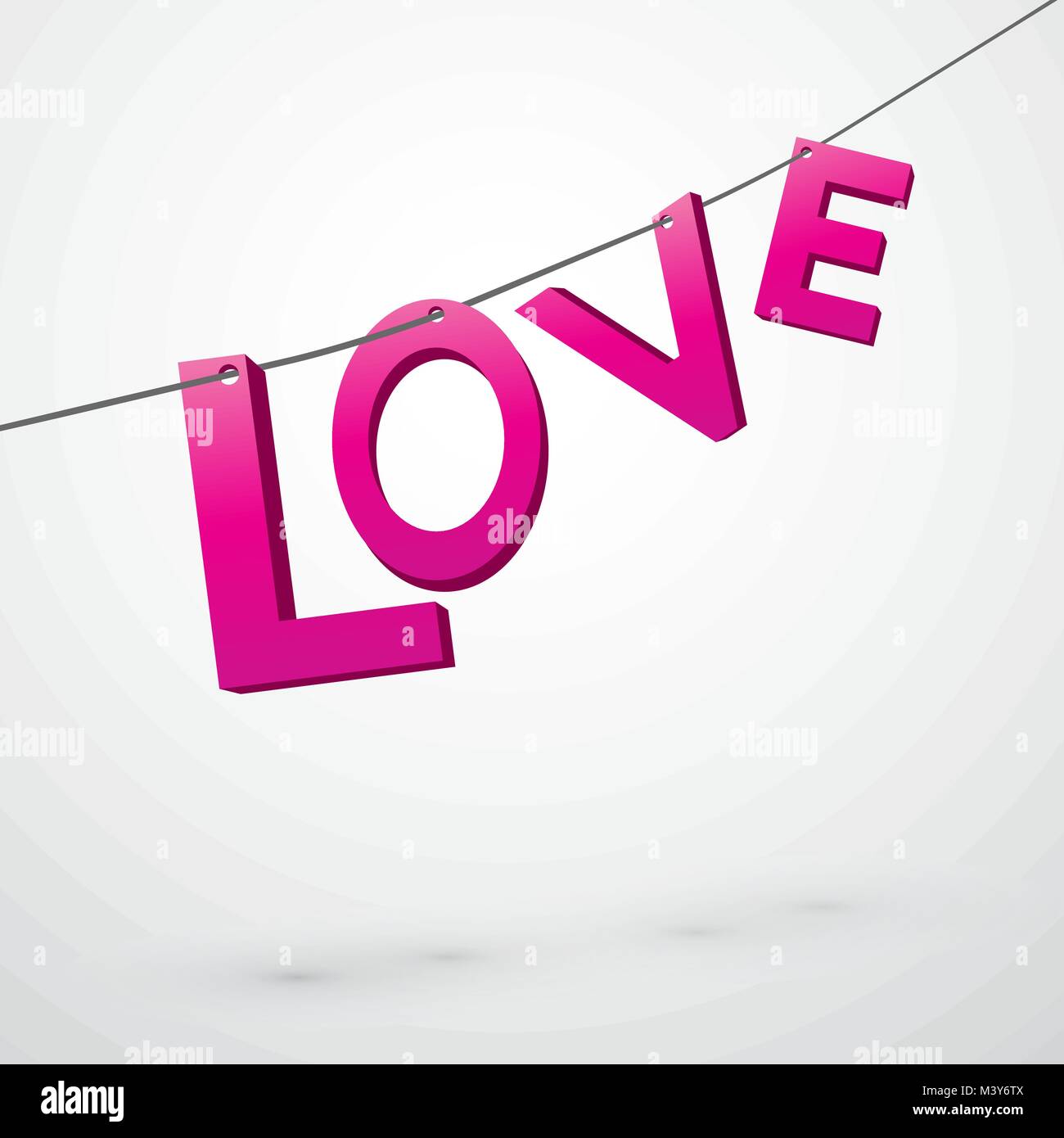 Paper on a string Stock Vector Images - Alamy