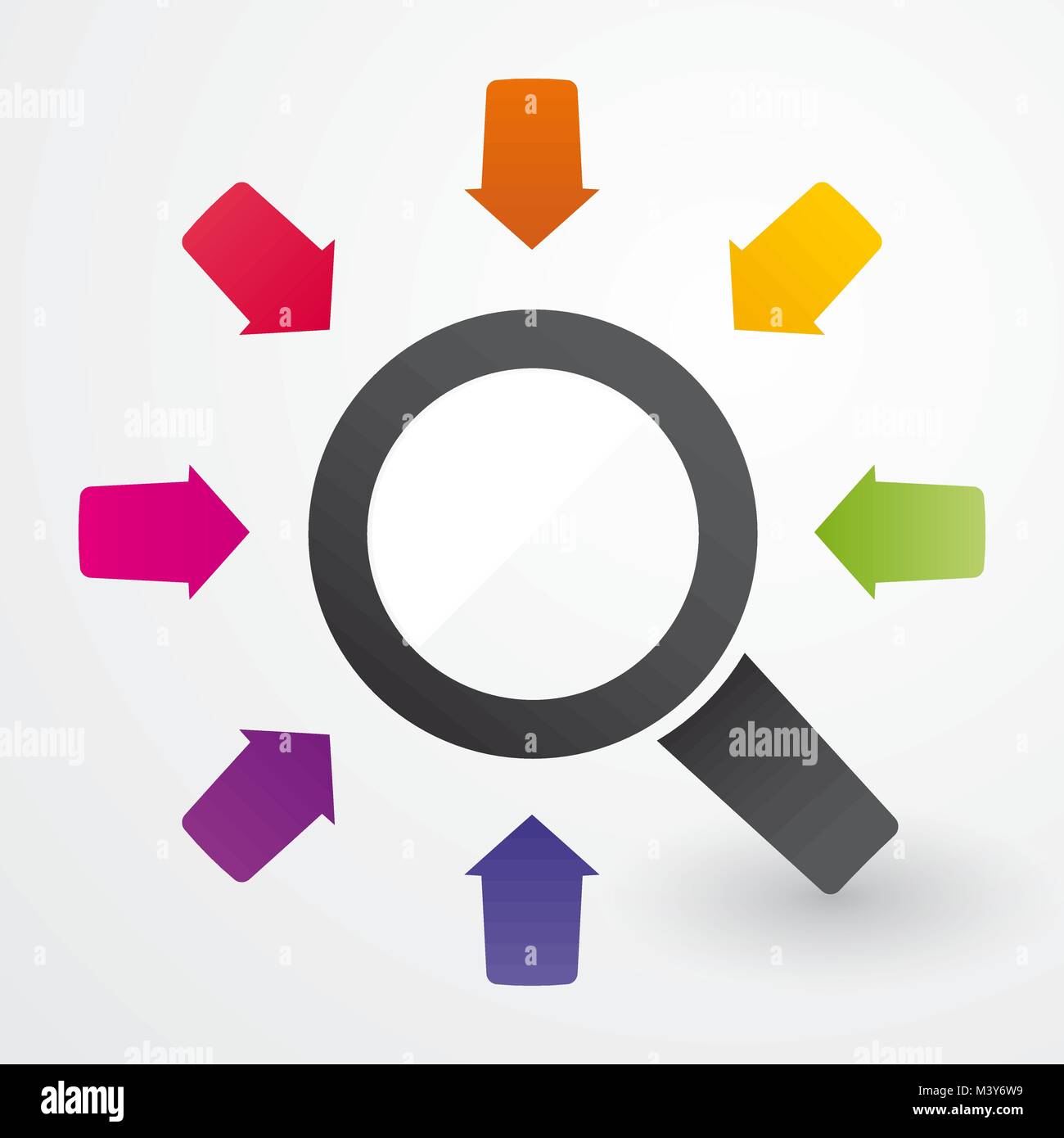 Magnifying glass arrow Stock Vector Images - Alamy