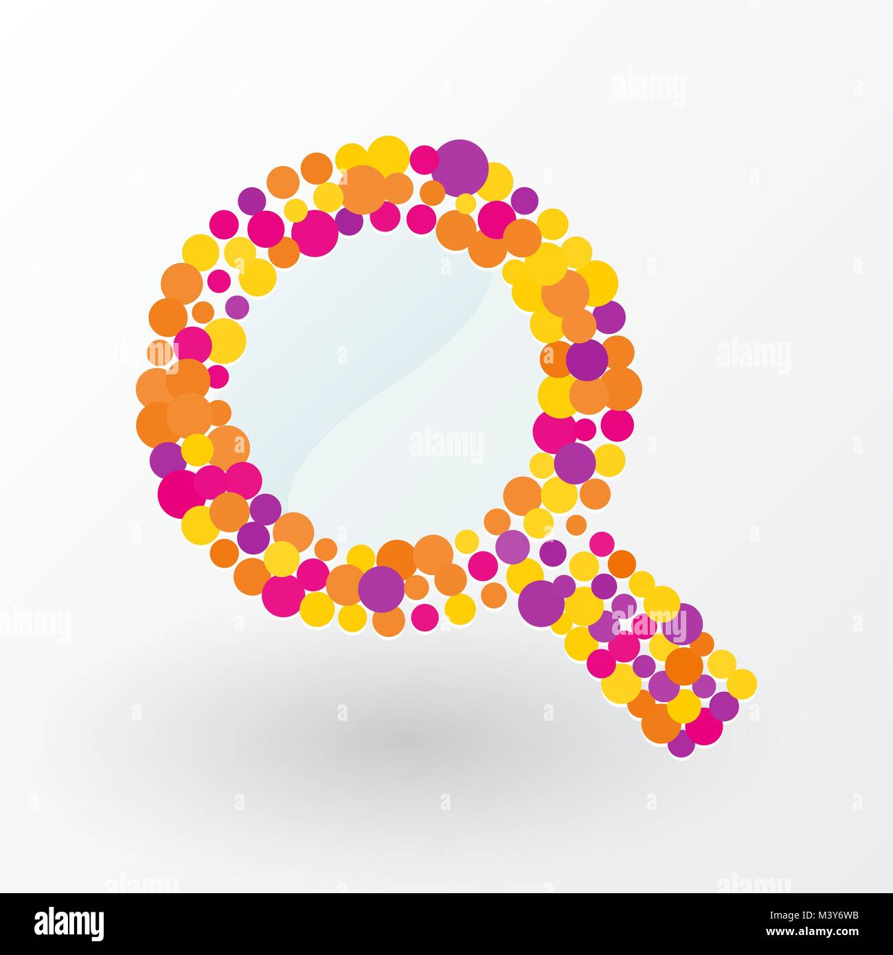 Magnifying glass composed of colored dots Stock Vector Image & Art - Alamy