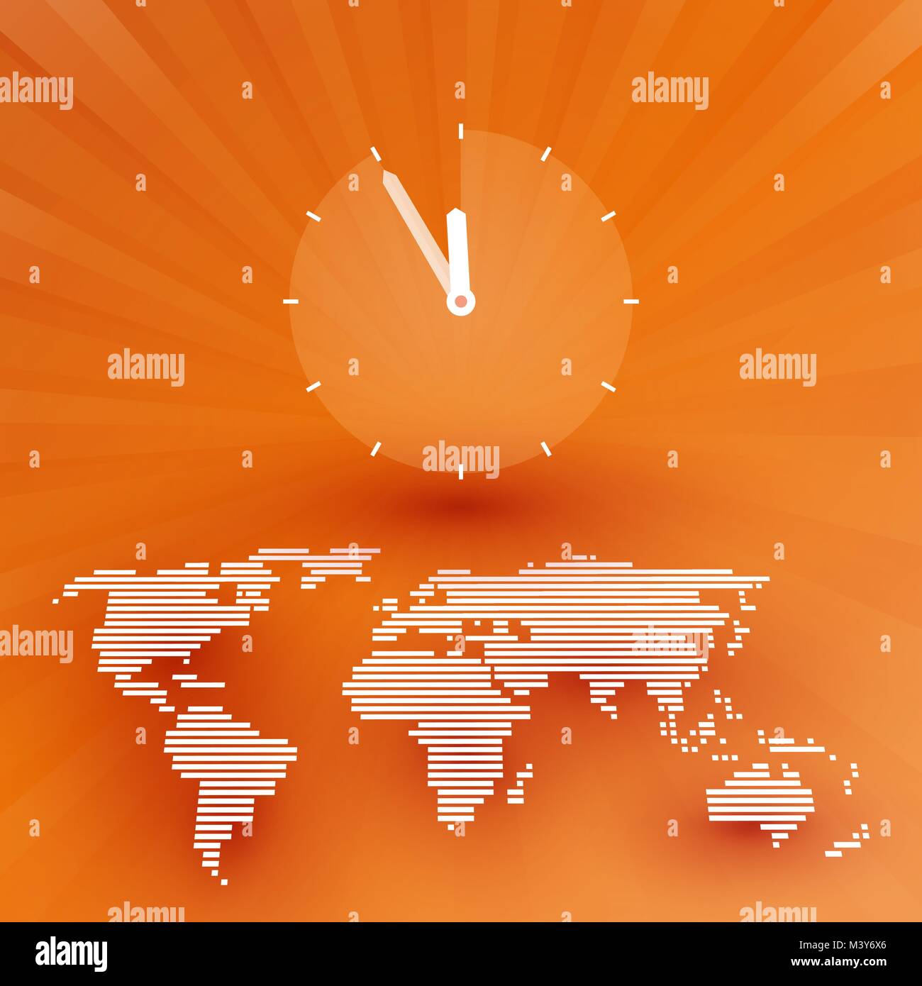 Orange world map with a countdown clock Stock Vector Image & Art - Alamy