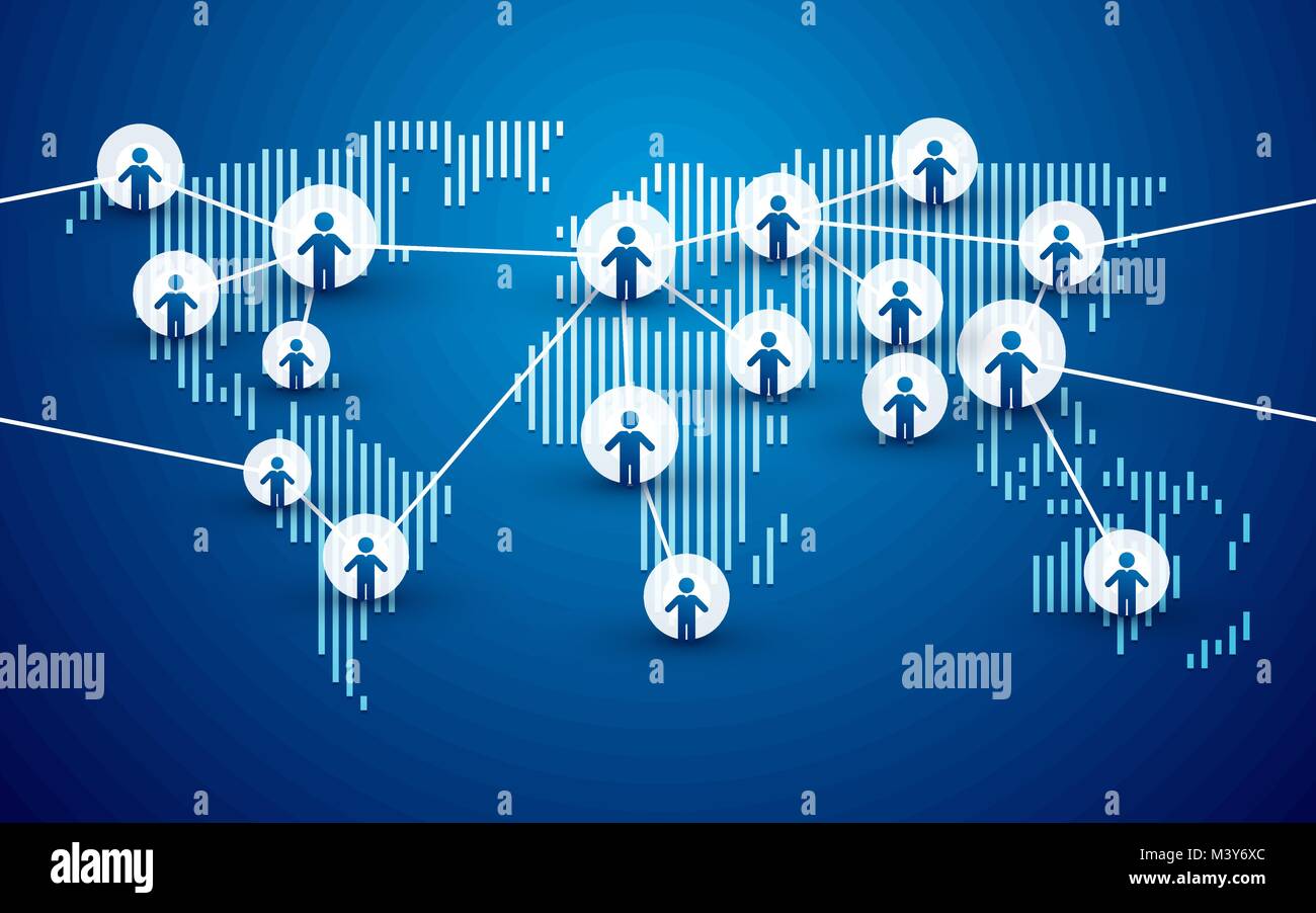World map connected social Stock Vector Images - Alamy