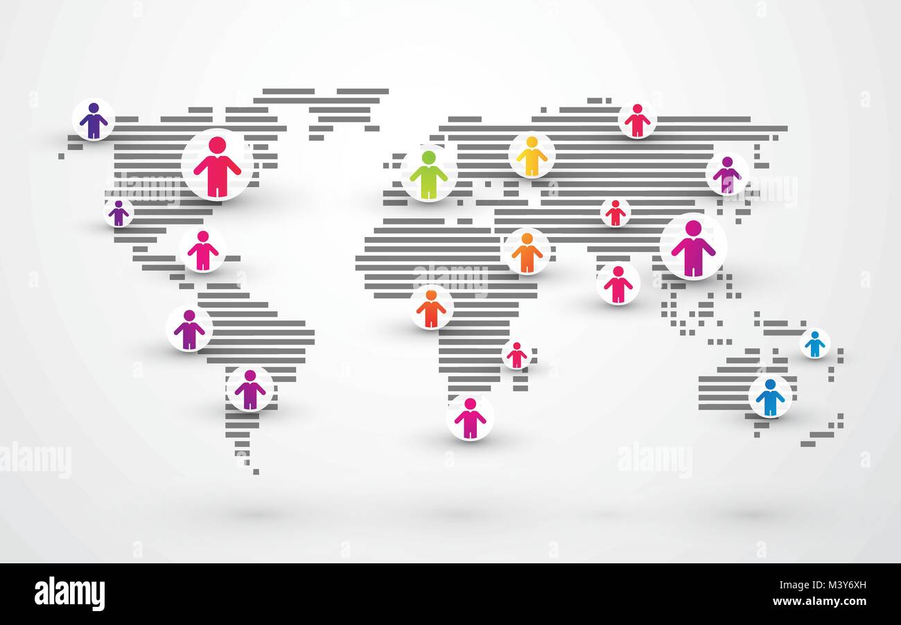 social people connection world map Stock Vector Image & Art - Alamy