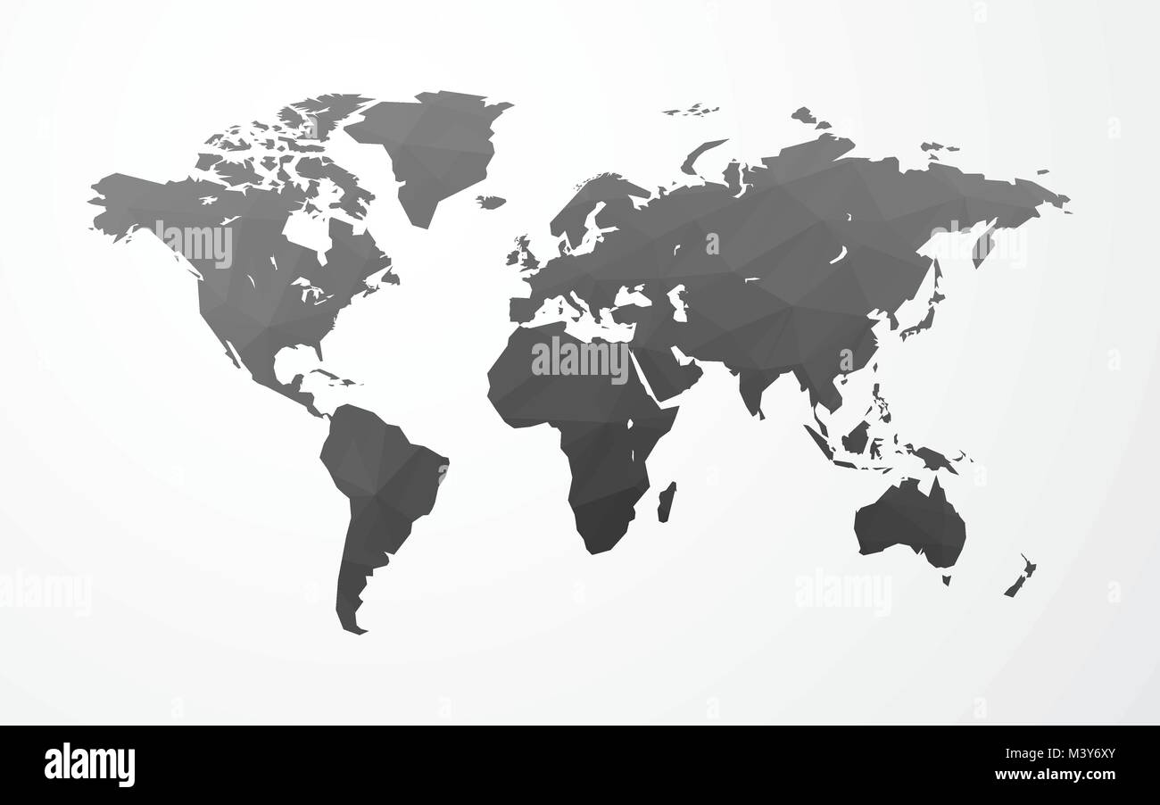 vector world map illustration low poly Stock Vector Image & Art - Alamy