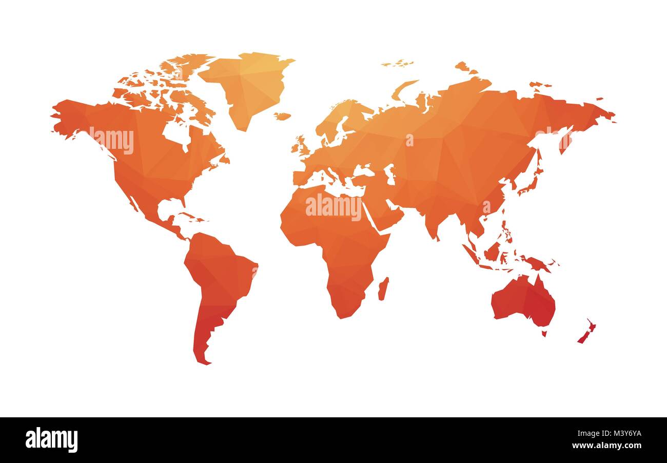 geometric red orange map of world Stock Vector Image & Art - Alamy