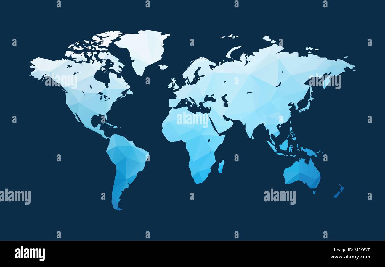 Blue world map Stock Vector Images - Alamy